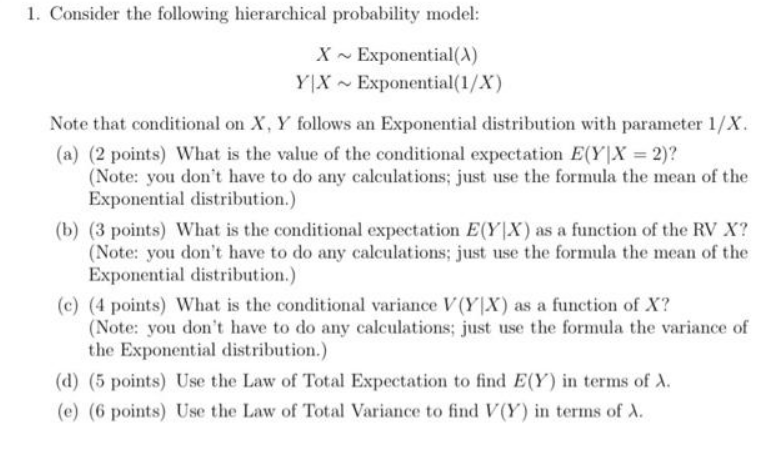 Solved 1. Consider the following hierarchical probability | Chegg.com