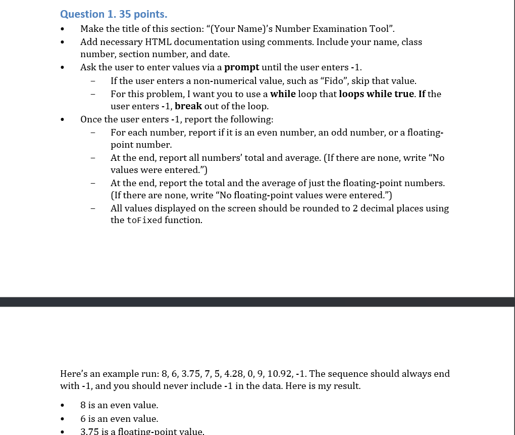 Solved Question 1. 35 points. - Make the title of this | Chegg.com