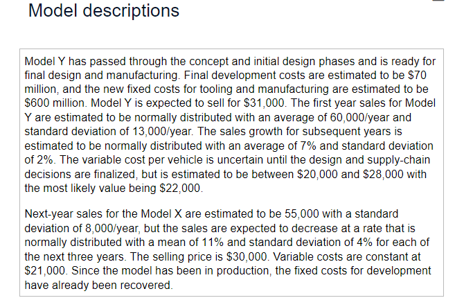 Solved Model descriptions Model Y has passed through the | Chegg.com