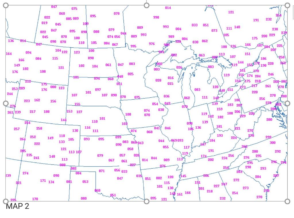 Solved Map 1 shows 500-mb heights (in m) on a late December | Chegg.com