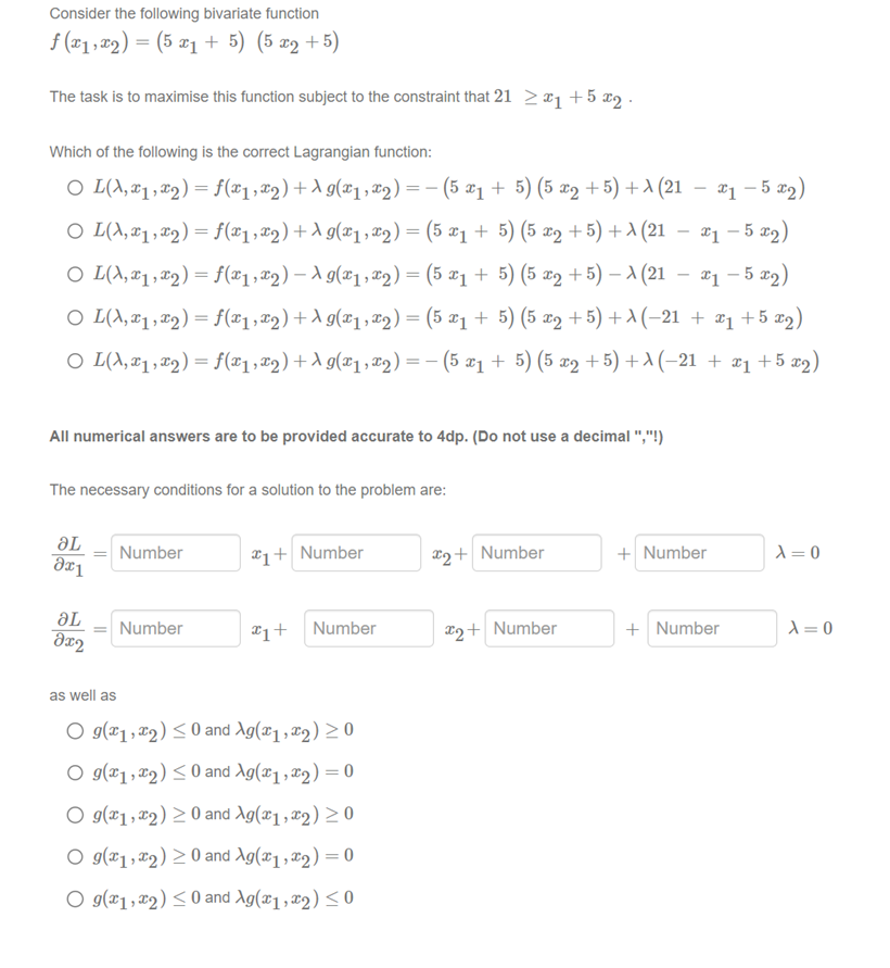 Solved Consider the following bivariate function | Chegg.com