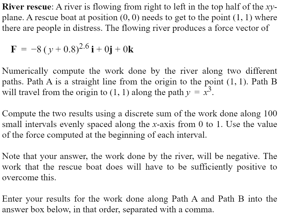 Solved River rescue: A river is flowing from right to left | Chegg.com