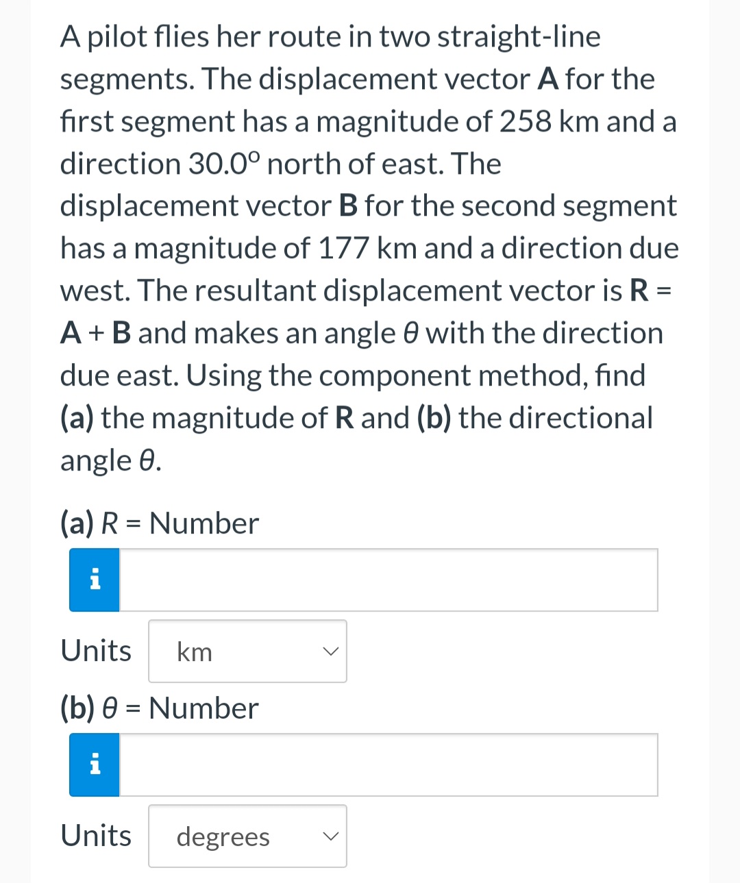 Solved A pilot flies her route in two straight-line | Chegg.com