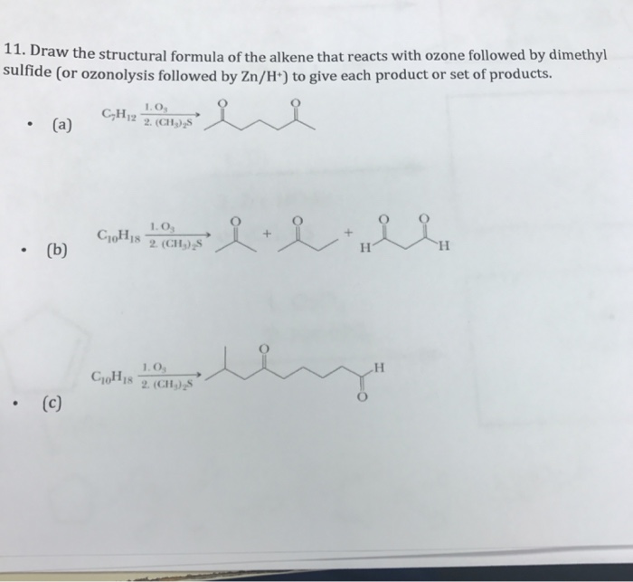 Solved draw the structural formula of the alkene that reacts | Chegg.com
