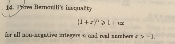 Solved Prove Bernoulli's inequality for all non-negative | Chegg.com