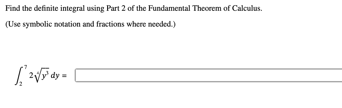 Solved Find the definite integral using Part 2 ﻿of the | Chegg.com