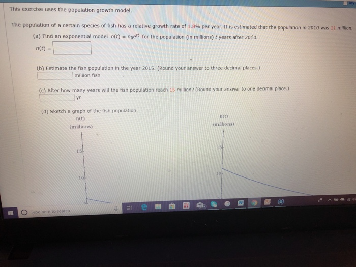 Solved This exercise uses the population growth model. The | Chegg.com