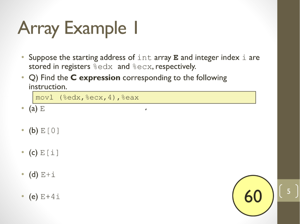 Solved Array Example 1 • Suppose the starting address of int | Chegg.com