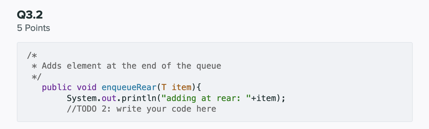 Solved class DequeDblLinkedList { private Node front; | Chegg.com