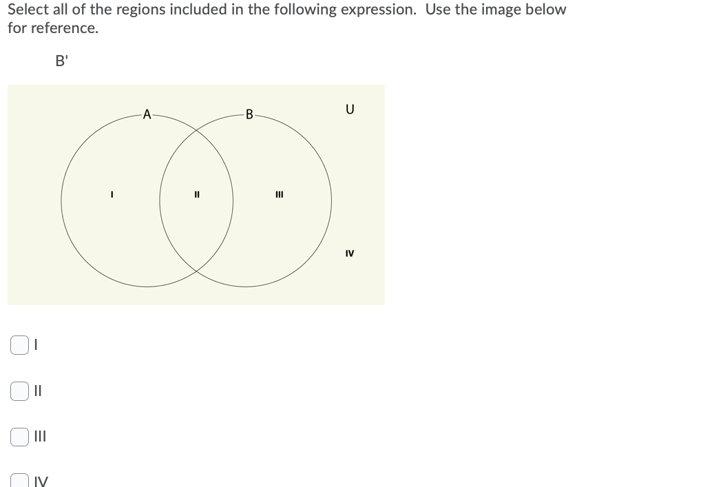 Solved Select all of the regions included in the following | Chegg.com