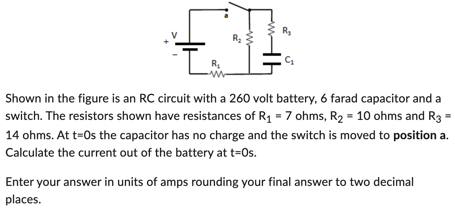 Solved Shown in the figure is an RC circuit with a 260 volt | Chegg.com