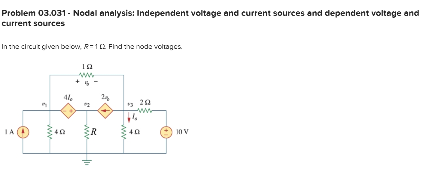 Solved Problem 03031 ﻿nodal Analysis Independent Voltage 6692