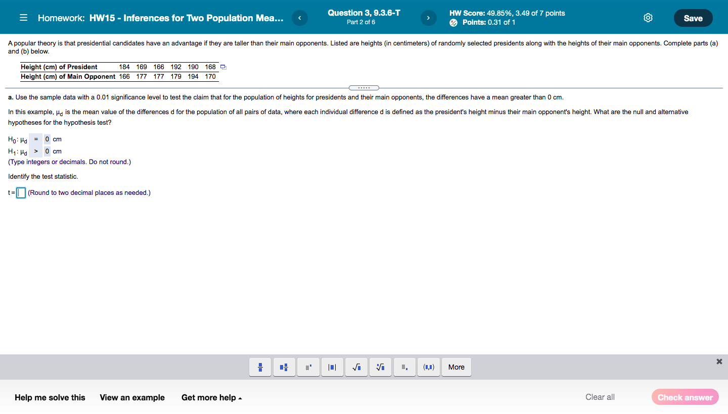 Solved = Homework: HW15 - Inferences for Two Population | Chegg.com