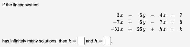 Solved If the linear system | Chegg.com