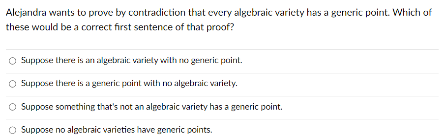 Solved Alejandra wants to prove by contradiction that every | Chegg.com