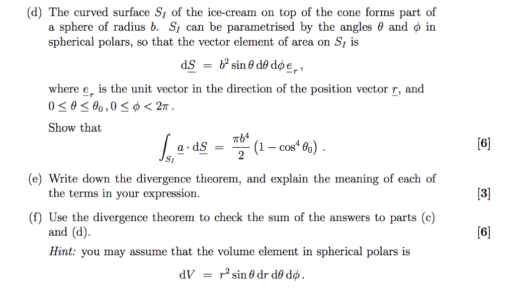 Solved B.2. The surface Sc of an ice-cream cone can be | Chegg.com