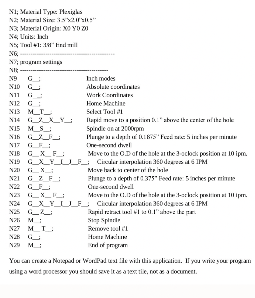 Solved 2. Creating a Program to Produce a Part Write a | Chegg.com