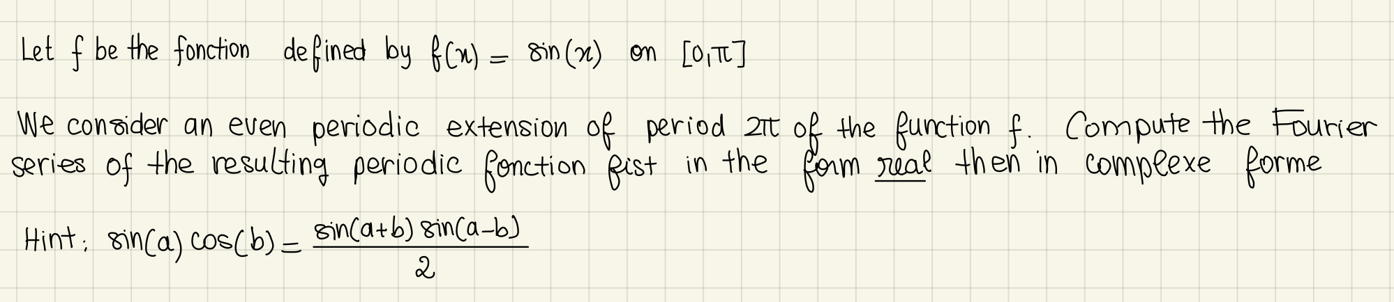 Let f be the fonction defined by f(x)=sin(x) on [0,π] | Chegg.com
