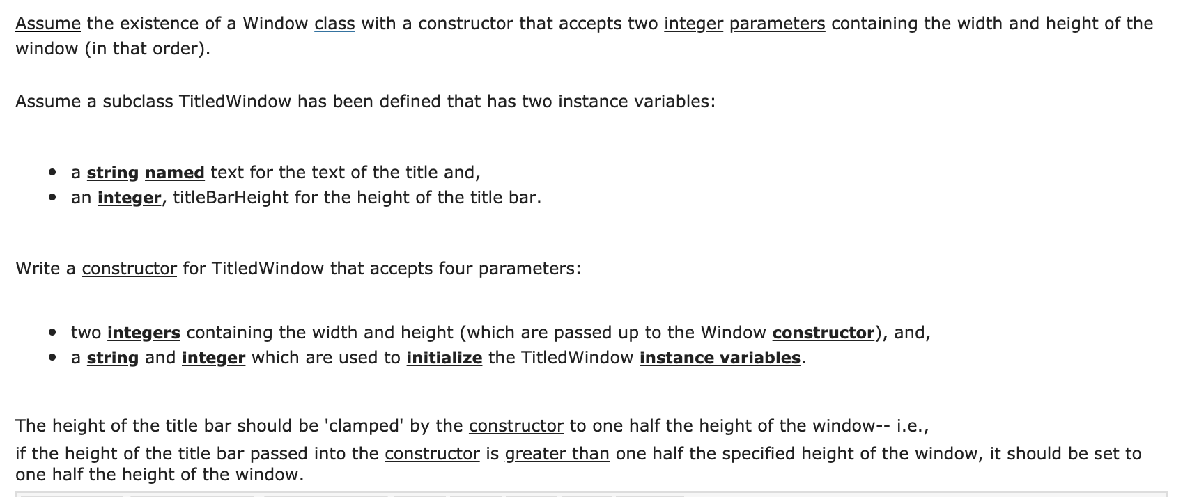 Solved Assume the existence of a Window class with a | Chegg.com Solved Assume the existence of a Window class with a | Chegg.com