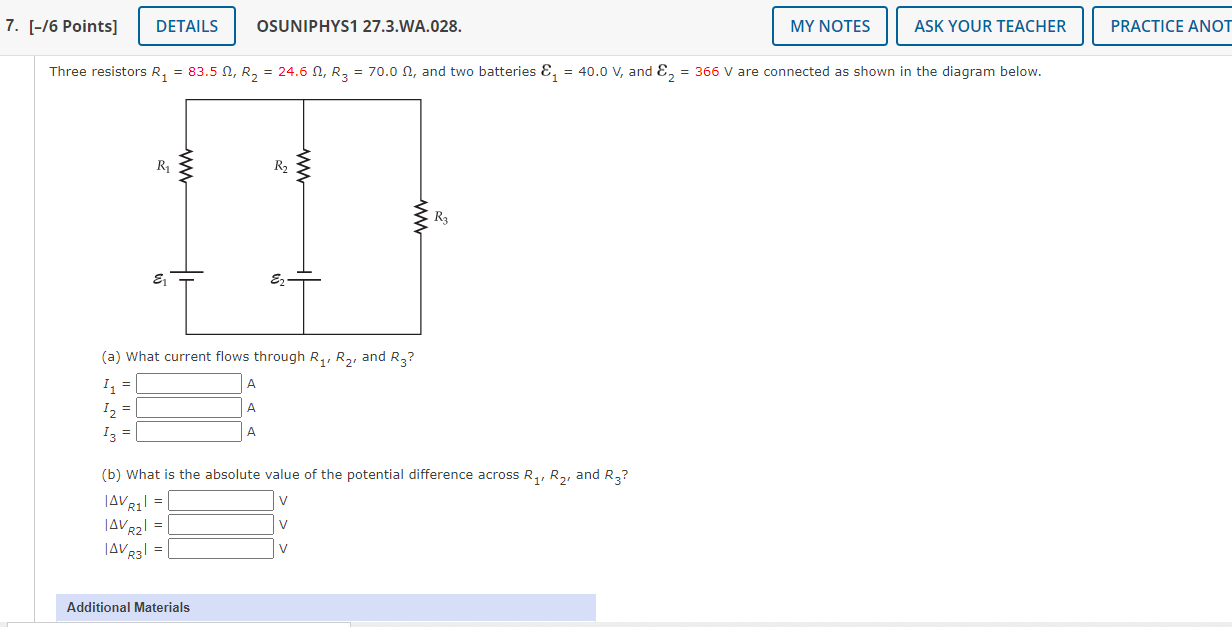 Solved 7. [-16 Points) DETAILS OSUNIPHYS1 27.3.WA.028. MY | Chegg.com Solved 7. [-16 Points) DETAILS OSUNIPHYS1 27.3.WA.028. MY | Chegg.com