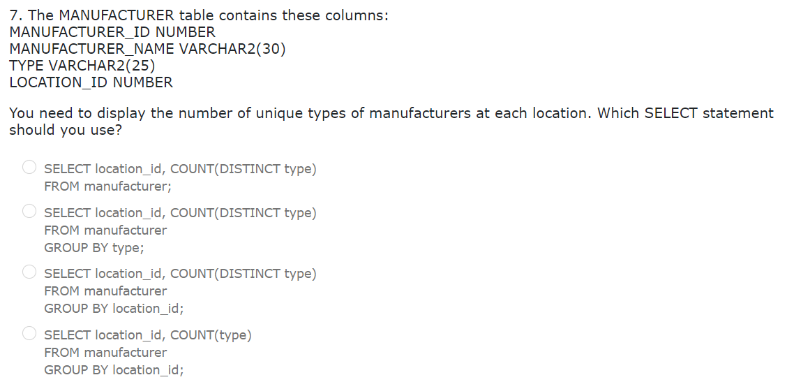 Solved 1. To control the order of rows returned using SET | Chegg.com