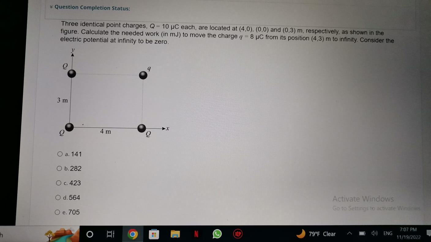 Solved Three identical point charges, Q=10μC each, are | Chegg.com