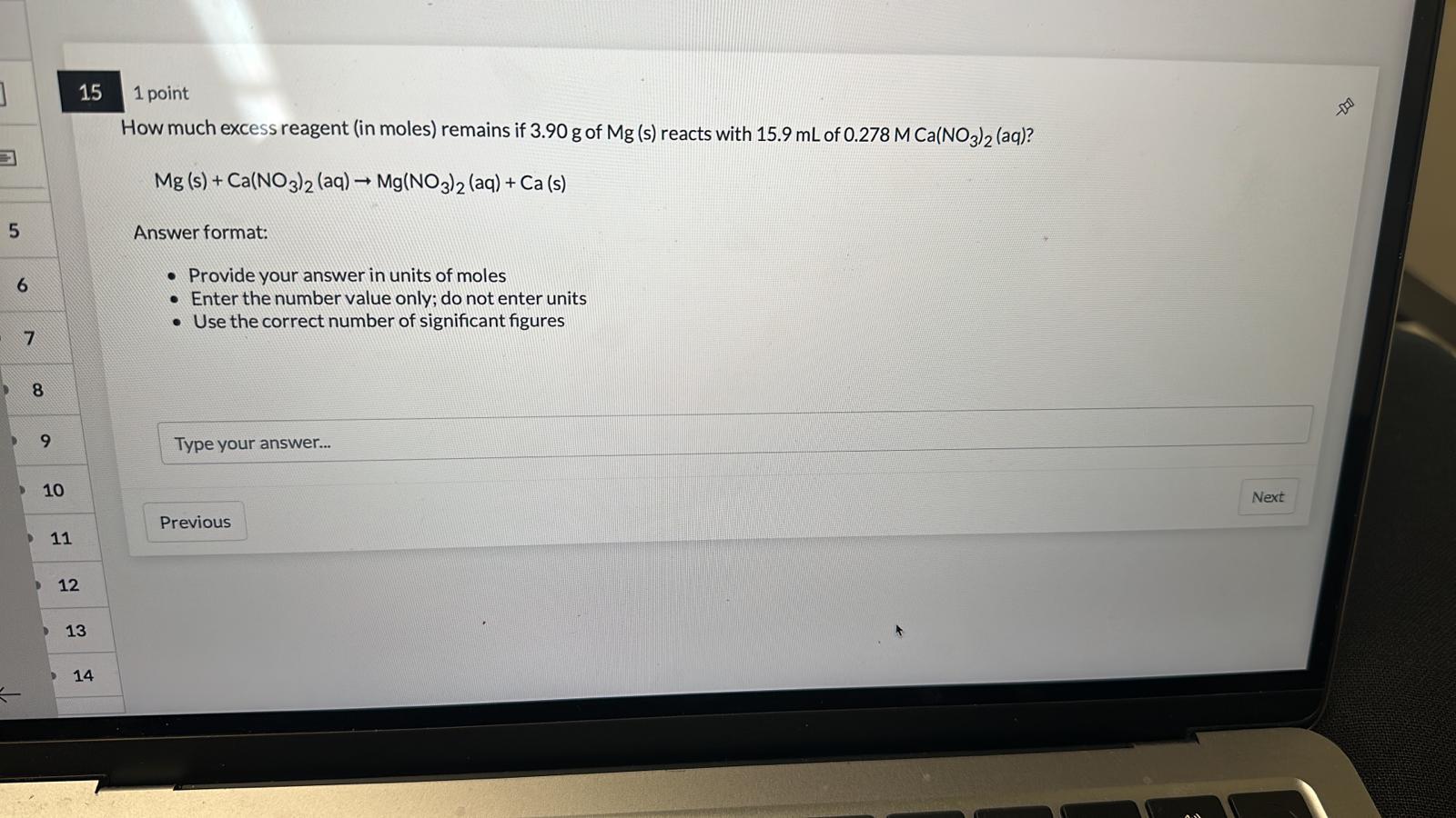 Solved Mg(s)+Ca(NO3)2(aq)→Mg(NO3)2(aq)+Ca(s) Answer format: | Chegg.com