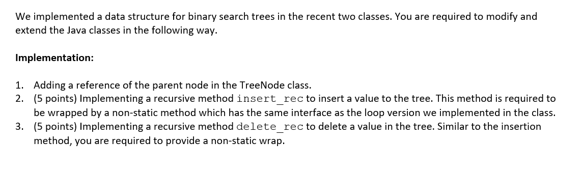 Solved We implemented a data structure for binary search | Chegg.com