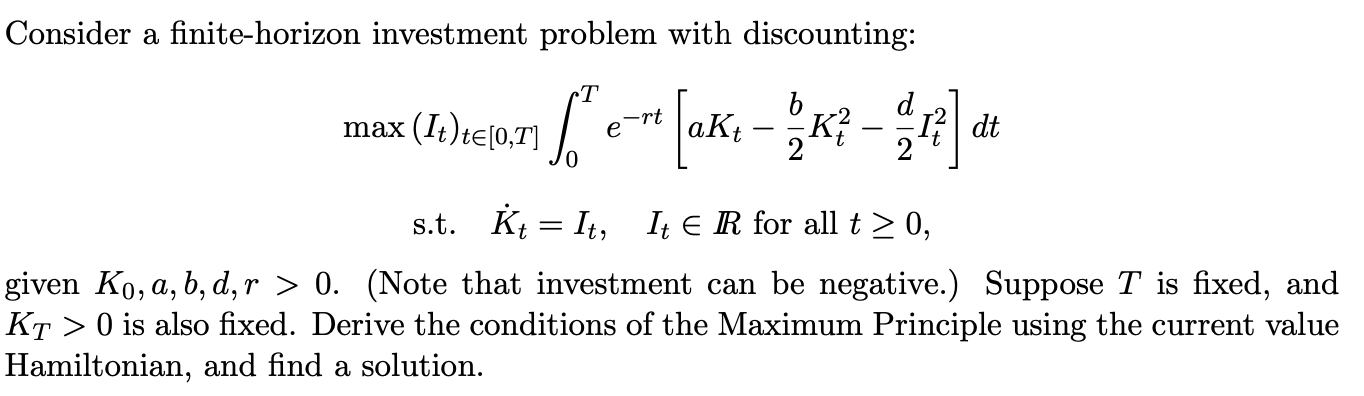 Consider a finite-horizon investment problem with | Chegg.com