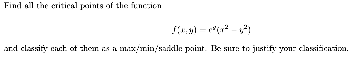 Solved Find all the critical points of the function | Chegg.com