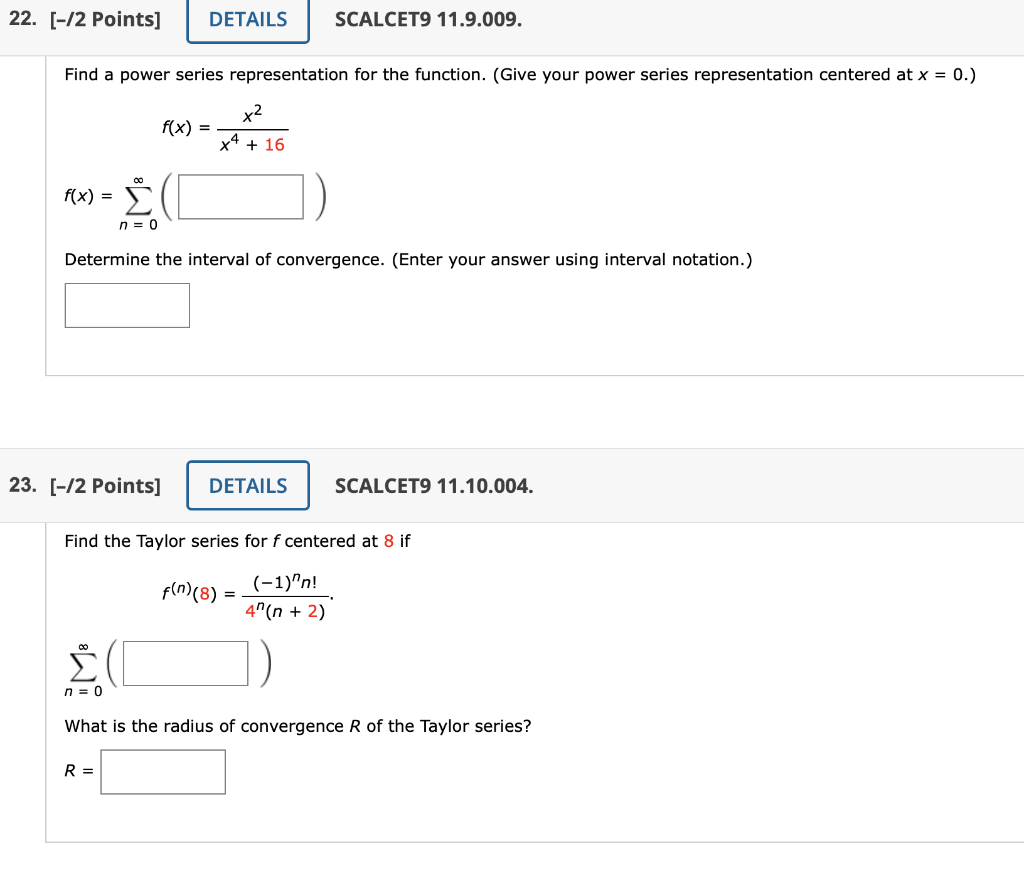 Solved 22. [-12 Points] DETAILS SCALCET9 11.9.009. Find a | Chegg.com
