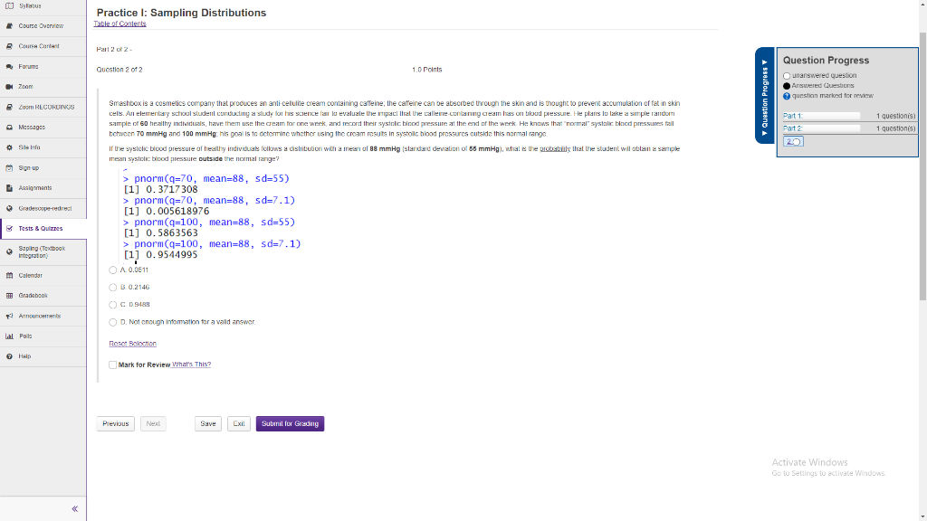Solved U Sus Practice l: Sampling Distributions Table of | Chegg.com