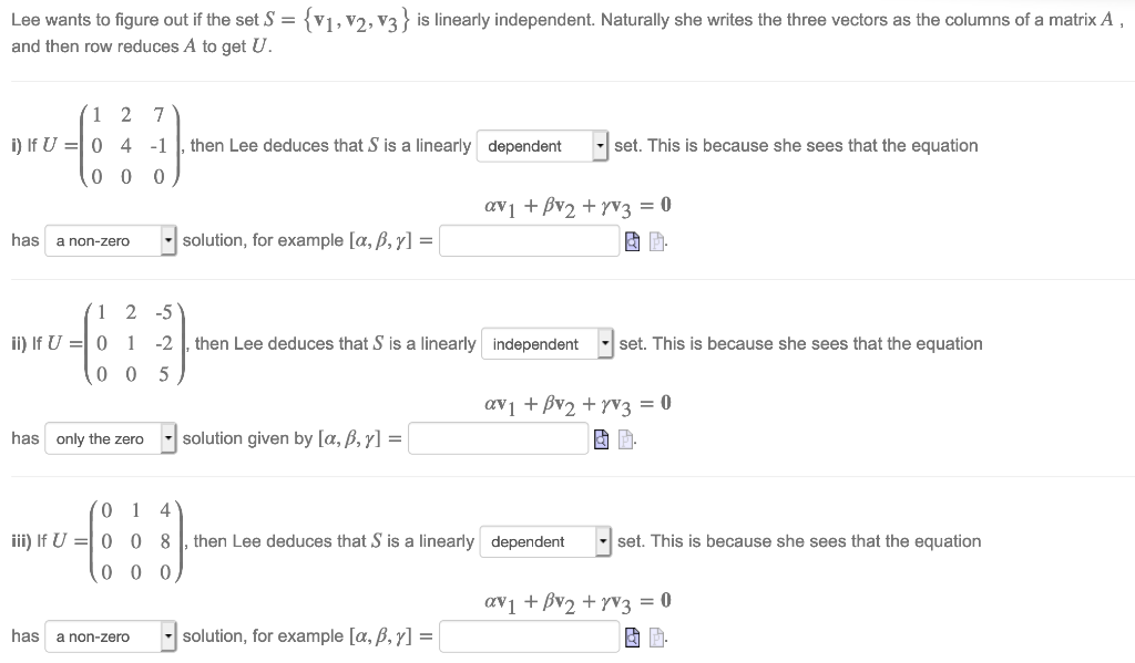 Solved 2 -6 7 The vectors V1 V2 = do N V3 in R4 are not | Chegg.com