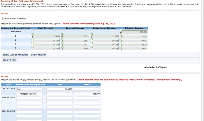 Solved Problem 10-SA (Part Level Submission) Talkington | Chegg.com
