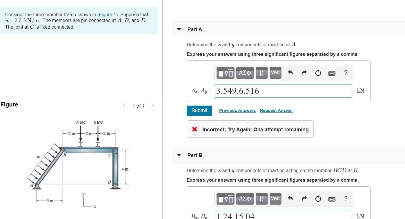 Solved Consider the three-member frame shown in (Figure 1). | Chegg.com Solved Consider the three-member frame shown in (Figure 1). | Chegg.com