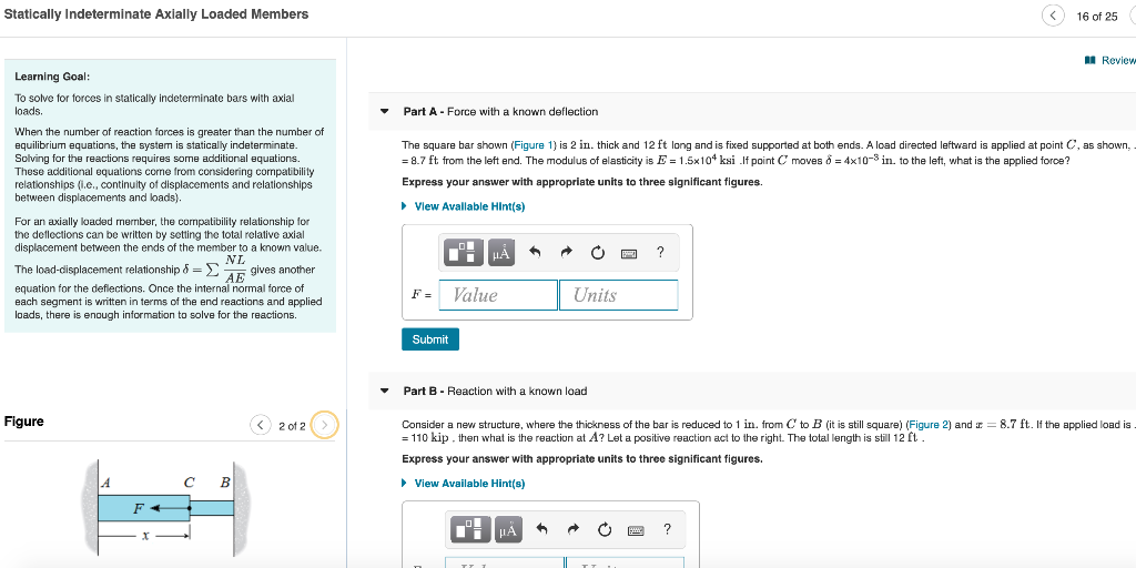 Solved Statically Indeterminate Axially Loaded Members 16 of | Chegg.com
