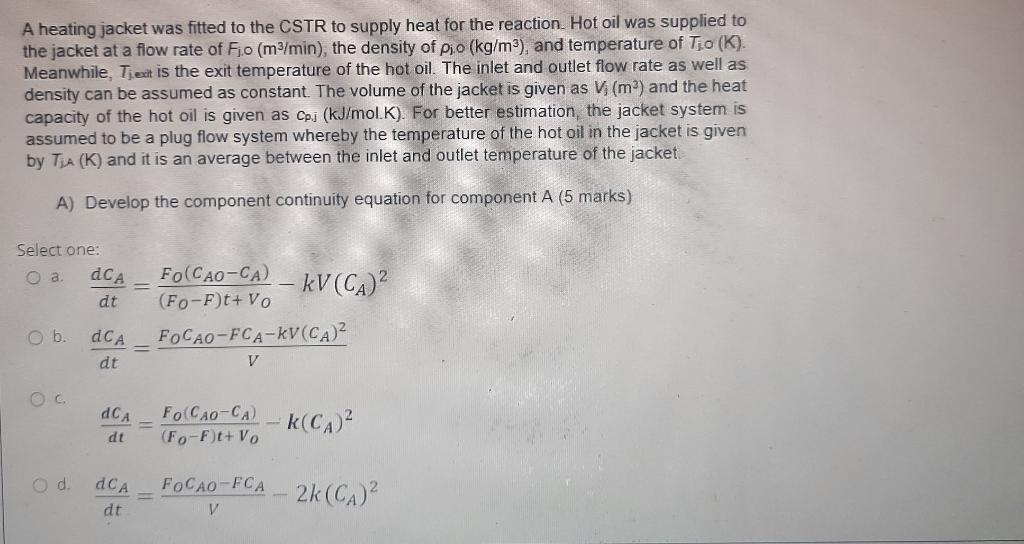Solved Component A is converted to component B in | Chegg.com