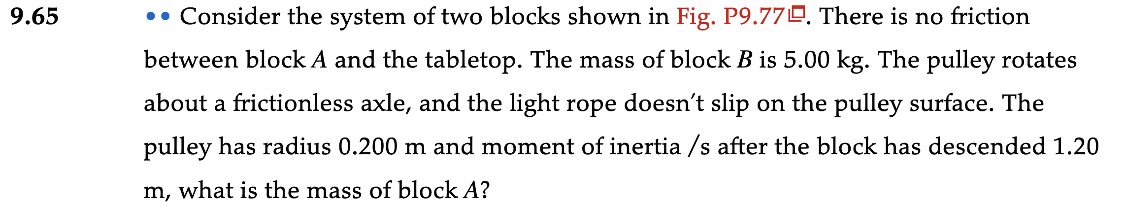 9.65 • Consider the system of two blocks shown in | Chegg.com
