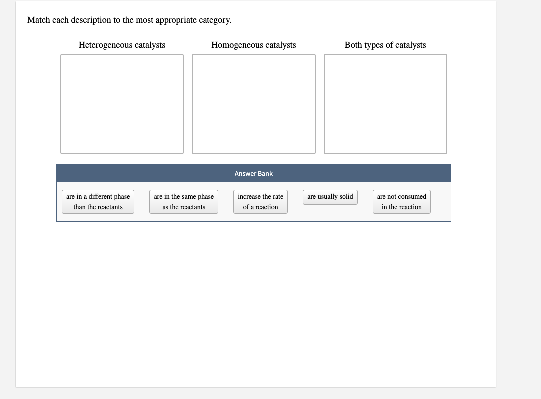 Solved Match each description to the most appropriate | Chegg.com