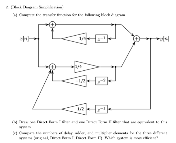 2. (Block Diagram Simplification) (a) Compute the | Chegg.com