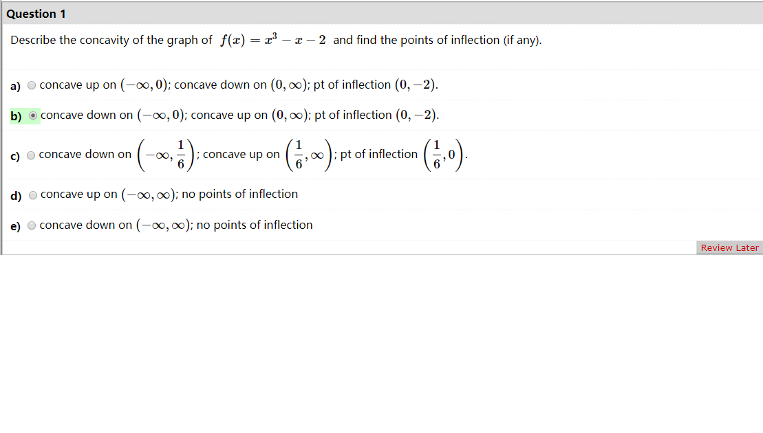 Solved Question 1 Describe the concavity of the graph of | Chegg.com