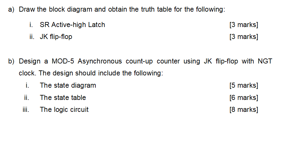 Solved a) Draw the block diagram and obtain the truth table | Chegg.com