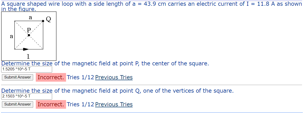 Solved A square shaped wire loop with a side length of | Chegg.com