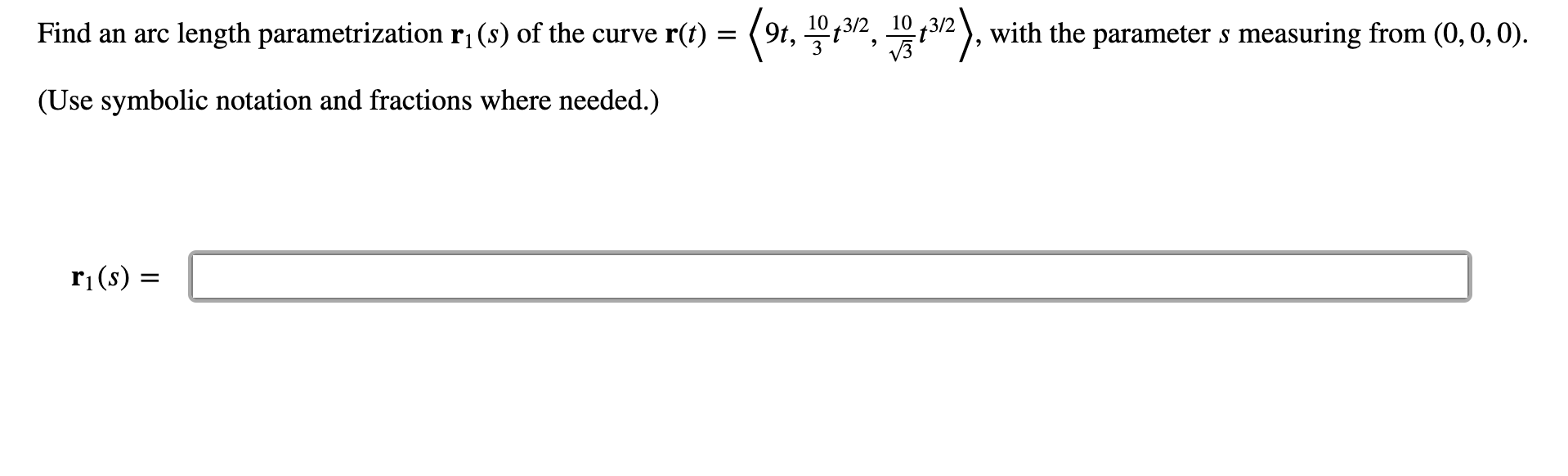 Solved Find an arc length parametrization r1(s) of the curve | Chegg.com