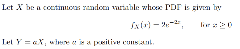 Solved (a) (8 points) Find the PDF of Y (b) (8 points) Find | Chegg.com