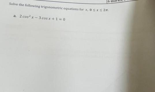 Solved Solve the following trigonometric equations for | Chegg.com