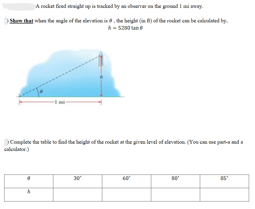 Solved A rocket fired straight up is tracked by an observer | Chegg.com