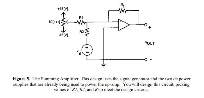 Solved Design a summing amplifier, using the circuit of | Chegg.com