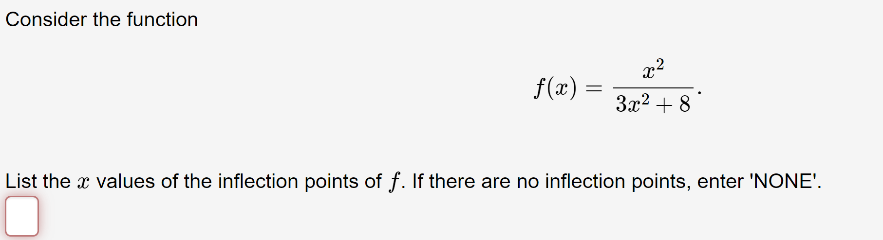 Solved Consider the functionf(x)=x23x2+8.List the x ﻿values | Chegg.com