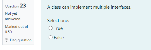 Solved Question 23 A class can implement multiple | Chegg.com